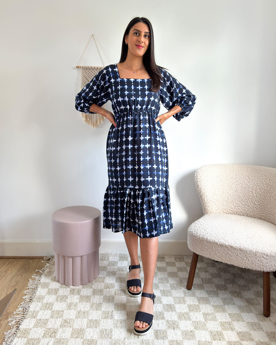 Raj Dress PDF Sewing Pattern | Easy Sleeved Smock Midi Dress – Tammy ...